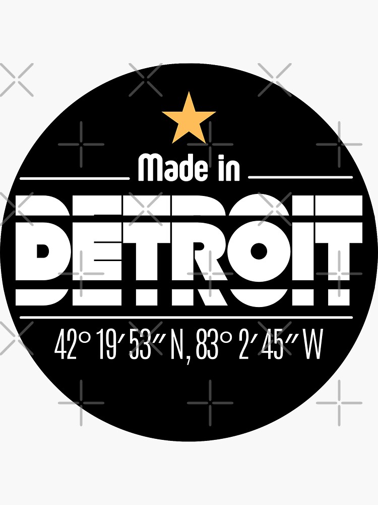 ""MADE IN DETROIT" gps classic City Logo" Sticker for Sale by ...