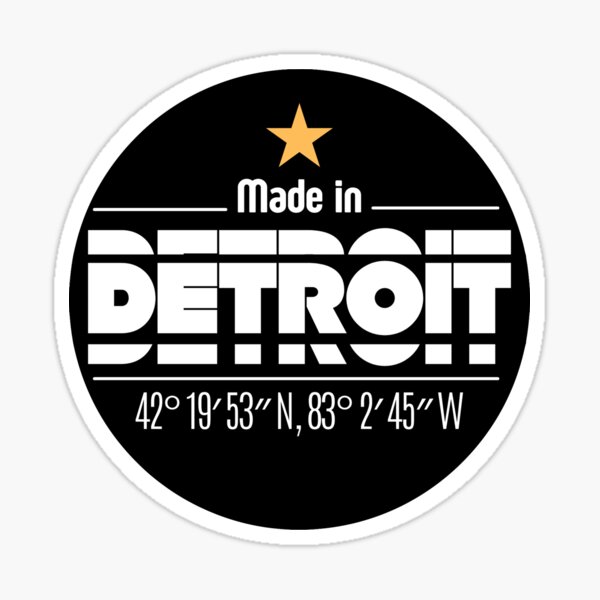 ""MADE IN DETROIT" gps classic City Logo" Sticker for Sale by ...