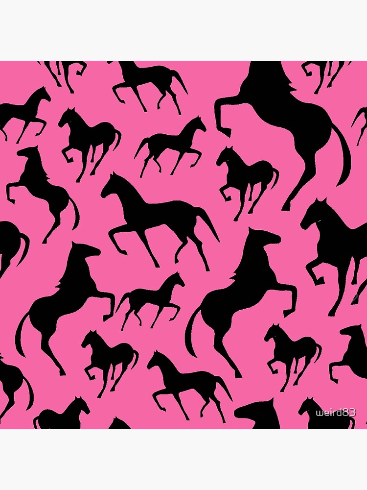 "Pink horse pattern print fabric Running horse saddle cowgirl cowboy ...