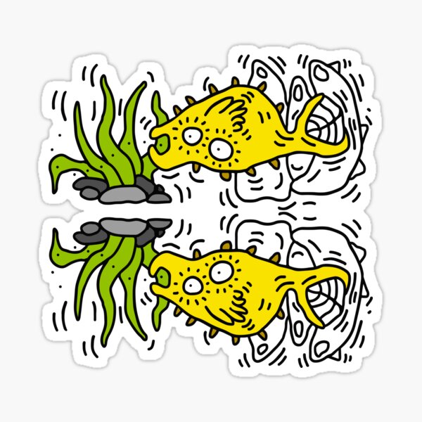 "Algae Plankton Fish " Sticker for Sale by GrumpyWorld | Redbubble