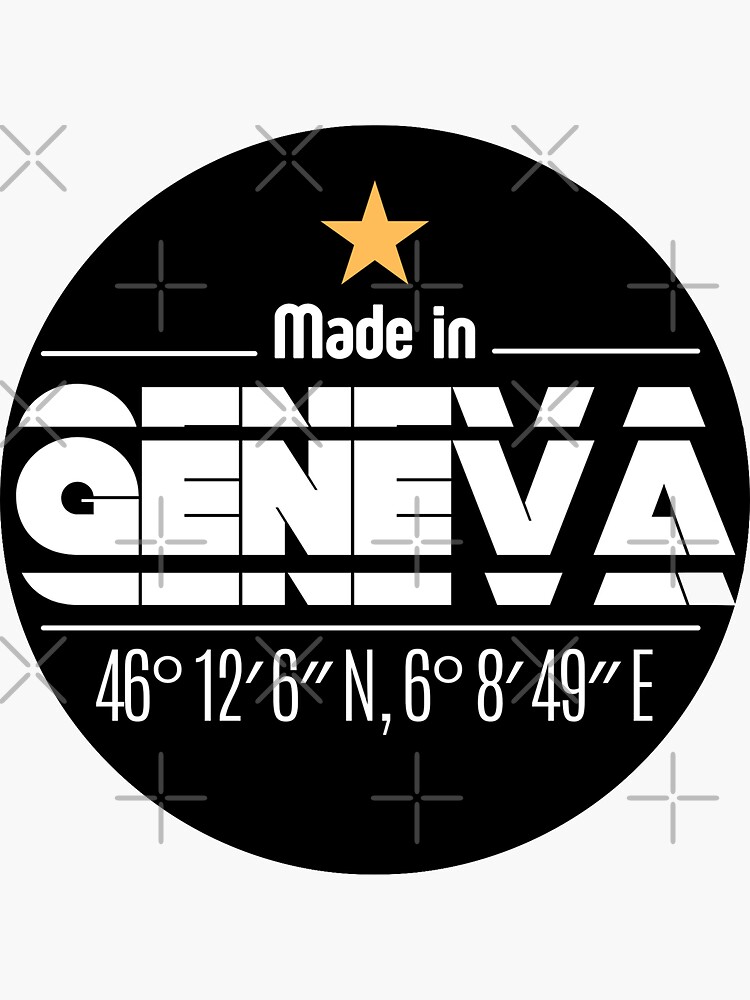 ""MADE IN GENEVA" gps classic city logo" Sticker for Sale by ...