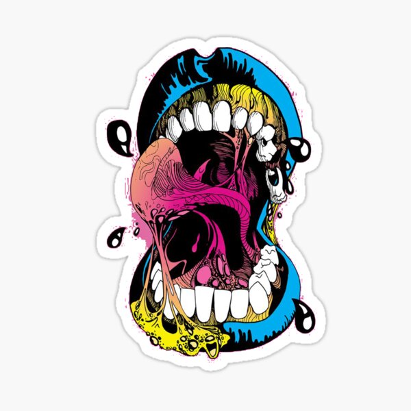 "an open mouth!" Sticker for Sale by FitFisher | Redbubble