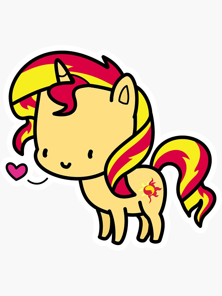 "Sunset Shimmer chibi" Sticker by Drawirm | Redbubble