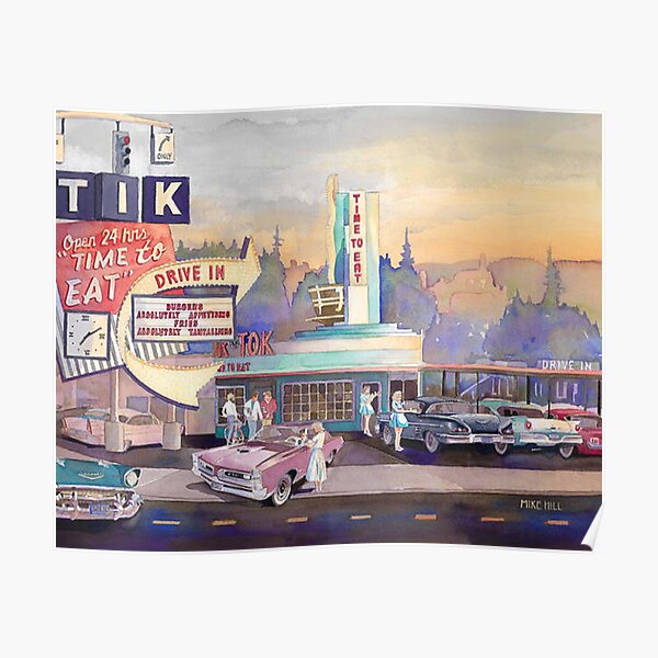 "Tik Tok Drive-Inn" Poster for Sale by joycegeorge | Redbubble