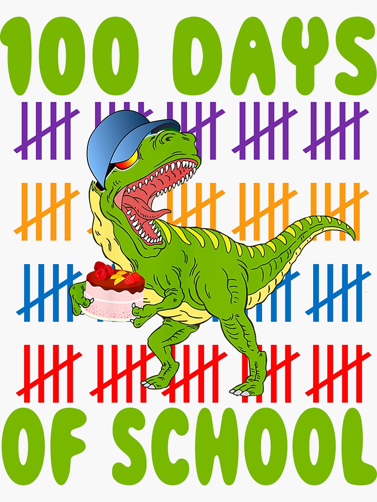"100 Days Of School Dinosaur T Rex Smarter Kids " Sticker for Sale by ...