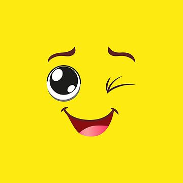 "Cute smiling and winking emoticon with happy eyes " Sticker for Sale ...
