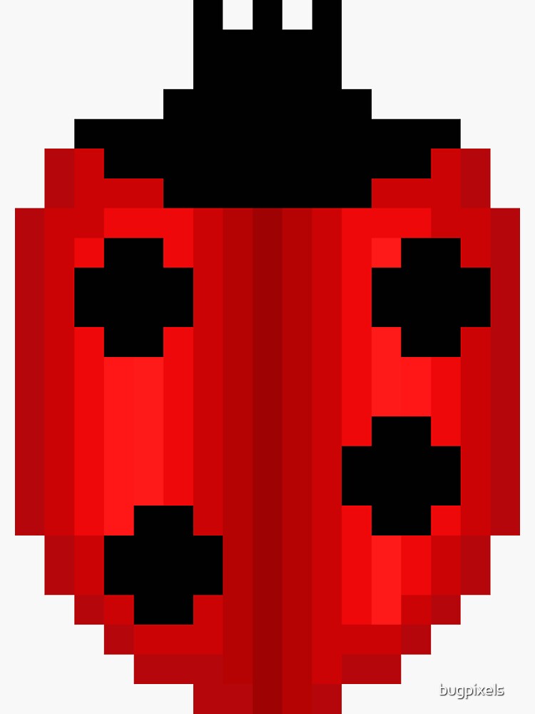 "Ladybug Pixel Art Design" Sticker for Sale by bugpixels | Redbubble