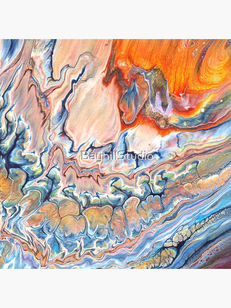 "Inner Earth Fluid Art" Sticker for Sale by BayhillStudio | Redbubble