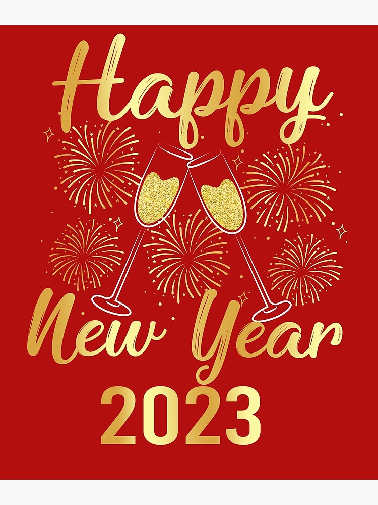 "Happy New Year NYE Fireworks 2023 New Years Eve Family Matching" Art ...