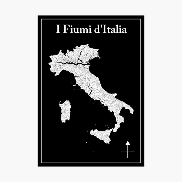 "Map of the rivers of Italy" Photographic Print for Sale by aurorelius ...