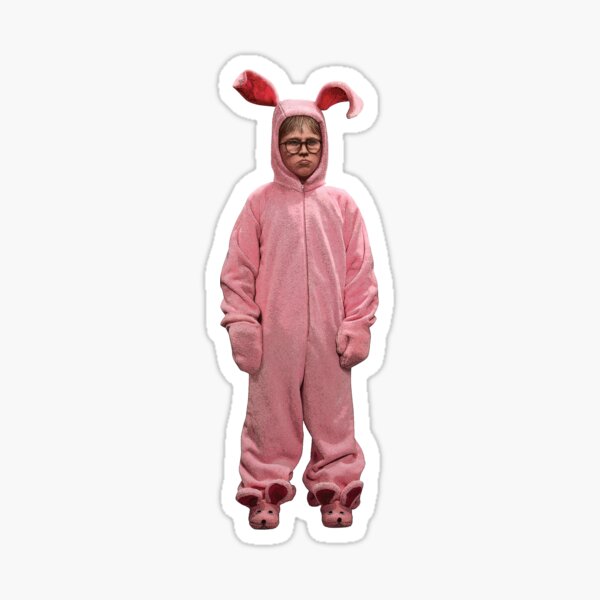 "Ralphie The Christmas Story Movie Pink Easter Bunny PJs" Sticker for ...