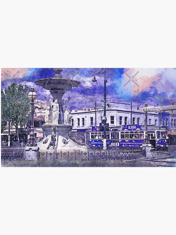 "Alexandra Fountain and Tourist Tram - Artists Watercolor and Sketch ...