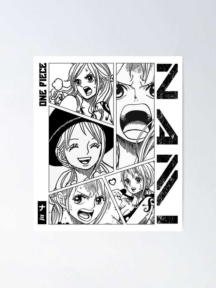 "Nami Manga Panel - black version" Poster for Sale by Neoxnime | Redbubble