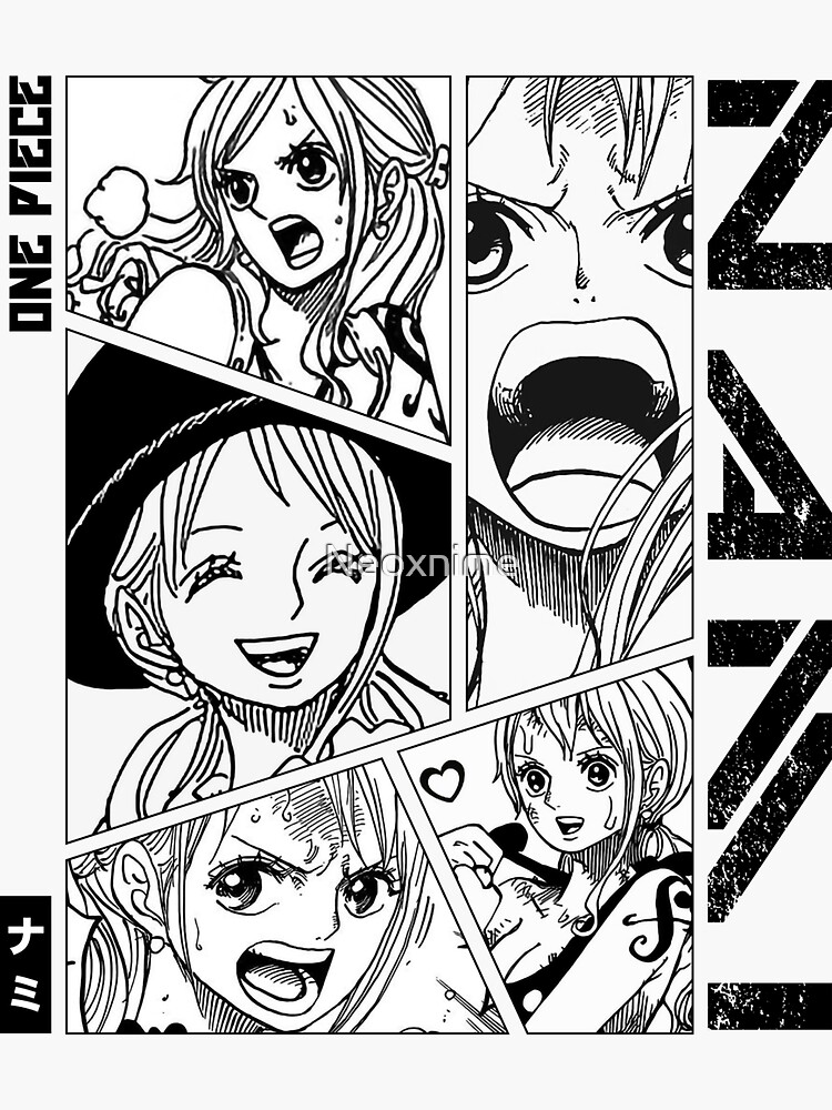 "Nami Manga Panel - black version" Sticker for Sale by Neoxnime | Redbubble