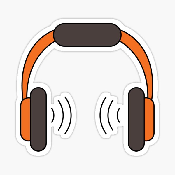 "cute headphone" Sticker for Sale by wordspotrayal | Redbubble