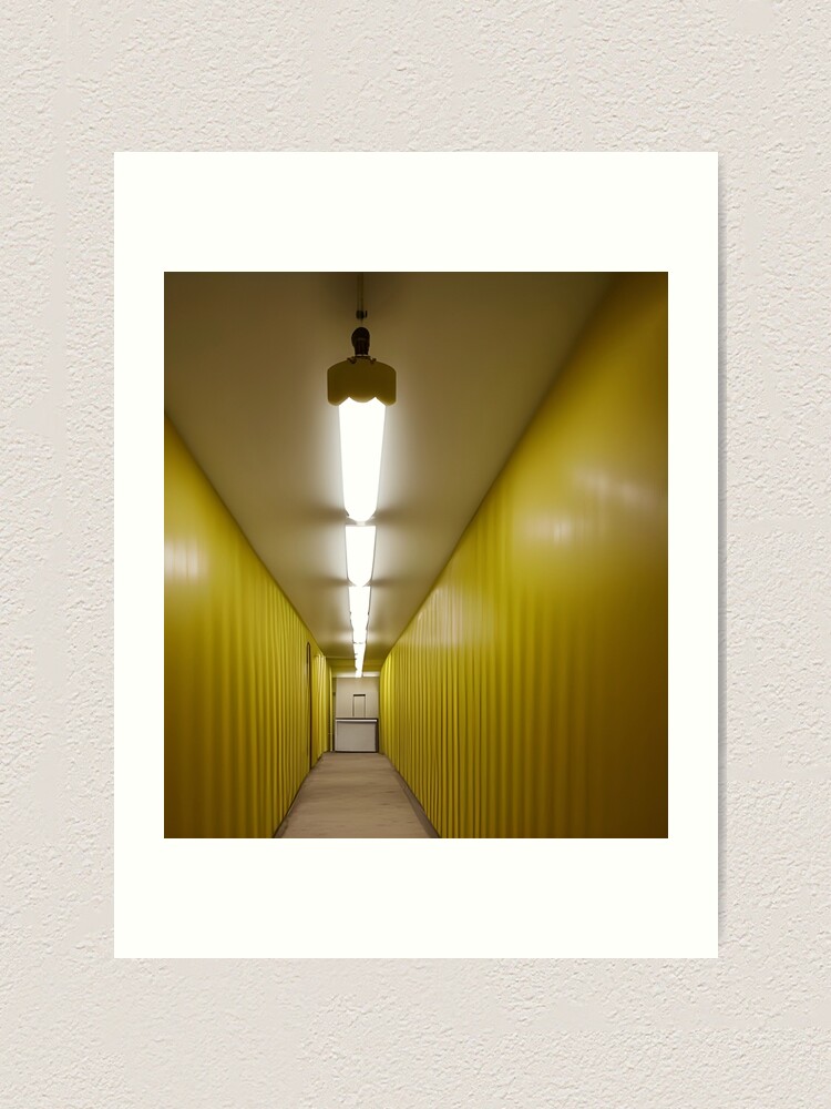 "The Backrooms - Liminal Space - Doors and Yellow Wallpaper" Art Print ...