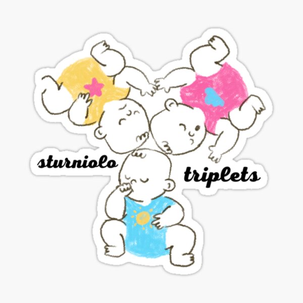 "baby triplets storniolo " Sticker for Sale by TheDinoIslandD | Redbubble