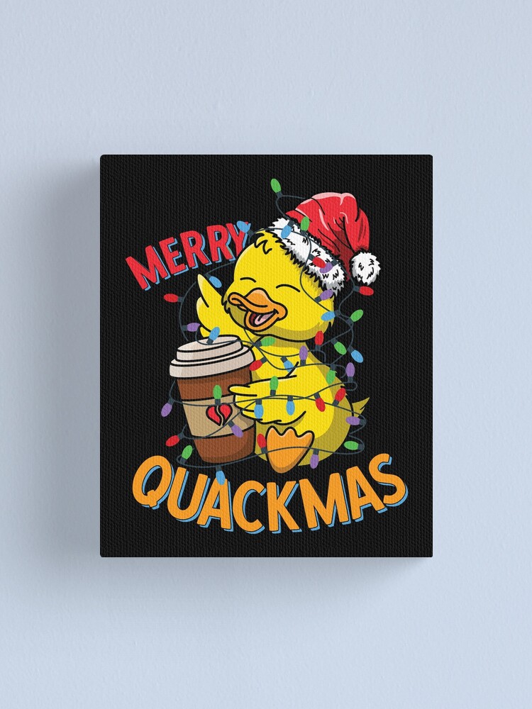 "Merry Quackmas | Yellow Santa Duck Tangled Up In Christmas Lights ...