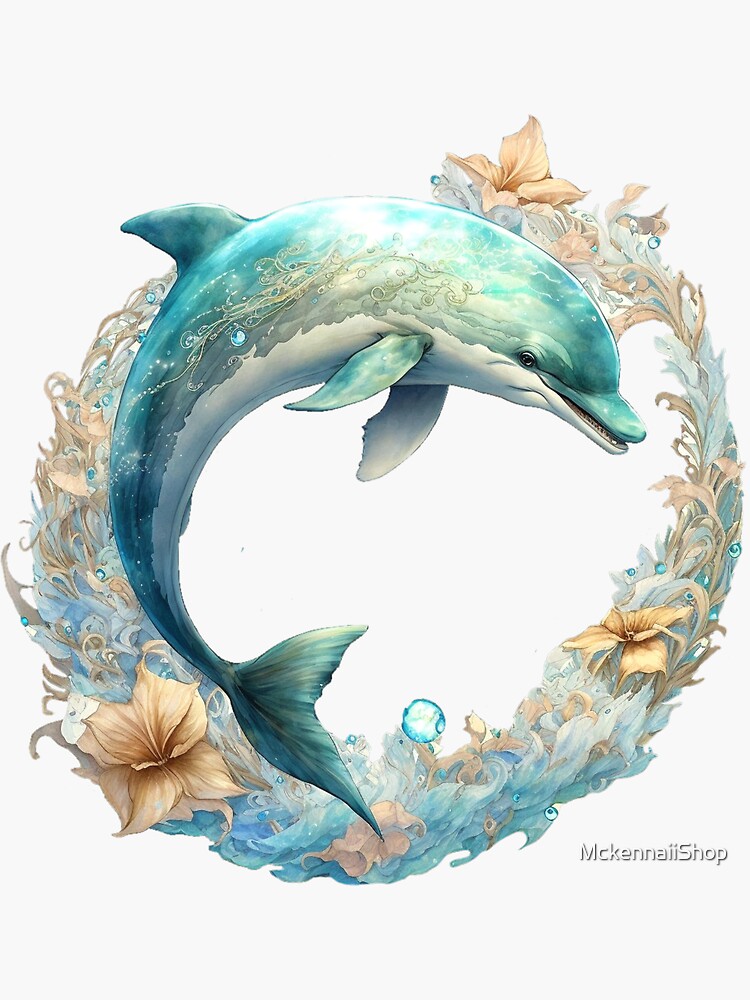 "blue Dolphin" Sticker for Sale by MckennaiiShop | Redbubble