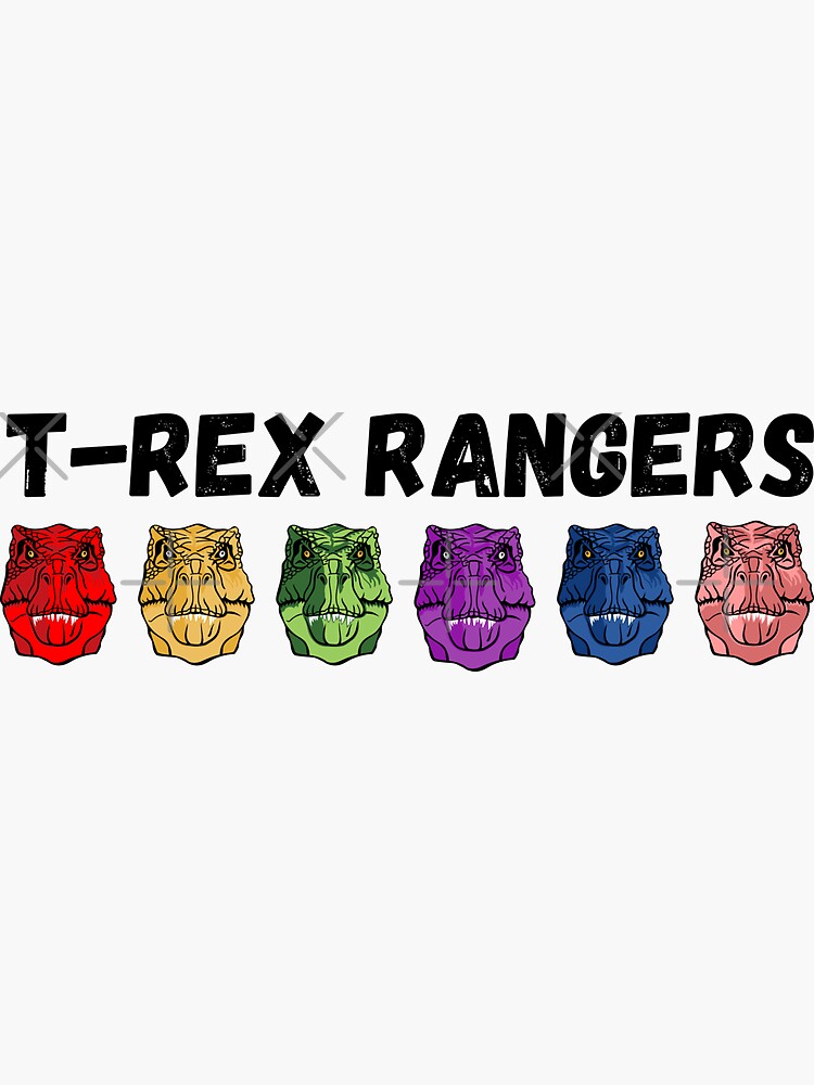 "T Rex Rangers" Sticker for Sale by BaristaHero | Redbubble