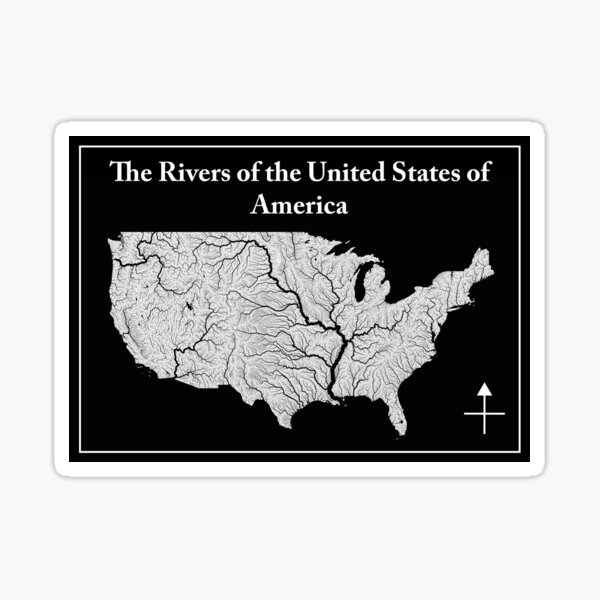 "Map of the rivers of the USA" Sticker for Sale by aurorelius | Redbubble