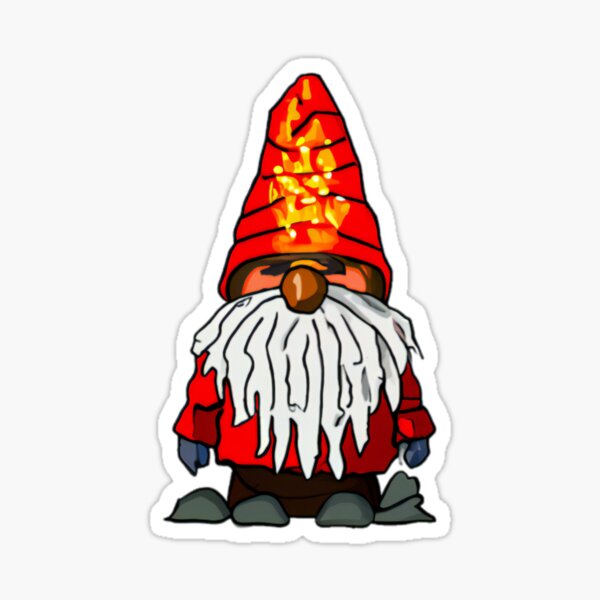 "Fire Gnome Doodle" Sticker for Sale by Shadowbyte91 | Redbubble