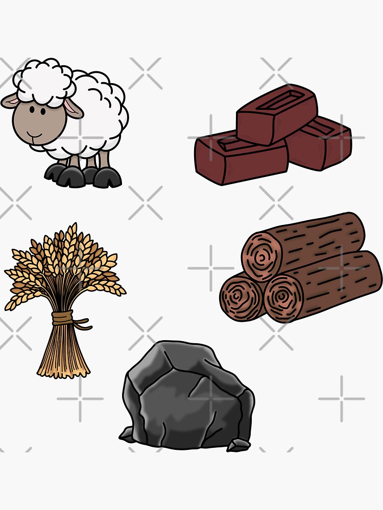 "Catan Resources Pack" Sticker for Sale by noellesmith22 | Redbubble