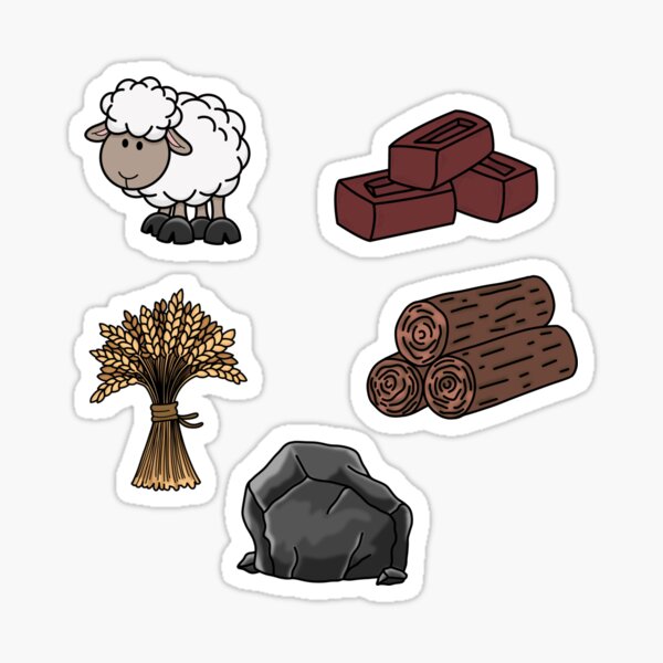 "Catan Resources Pack" Sticker for Sale by noellesmith22 | Redbubble