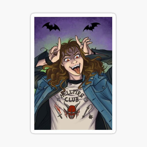"Eddie Munson (Stranger Things)" Sticker for Sale by Kurohan | Redbubble