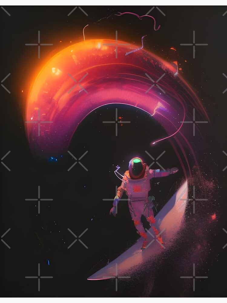 "Astro Surfer - II" Sticker for Sale by ai-aitist | Redbubble