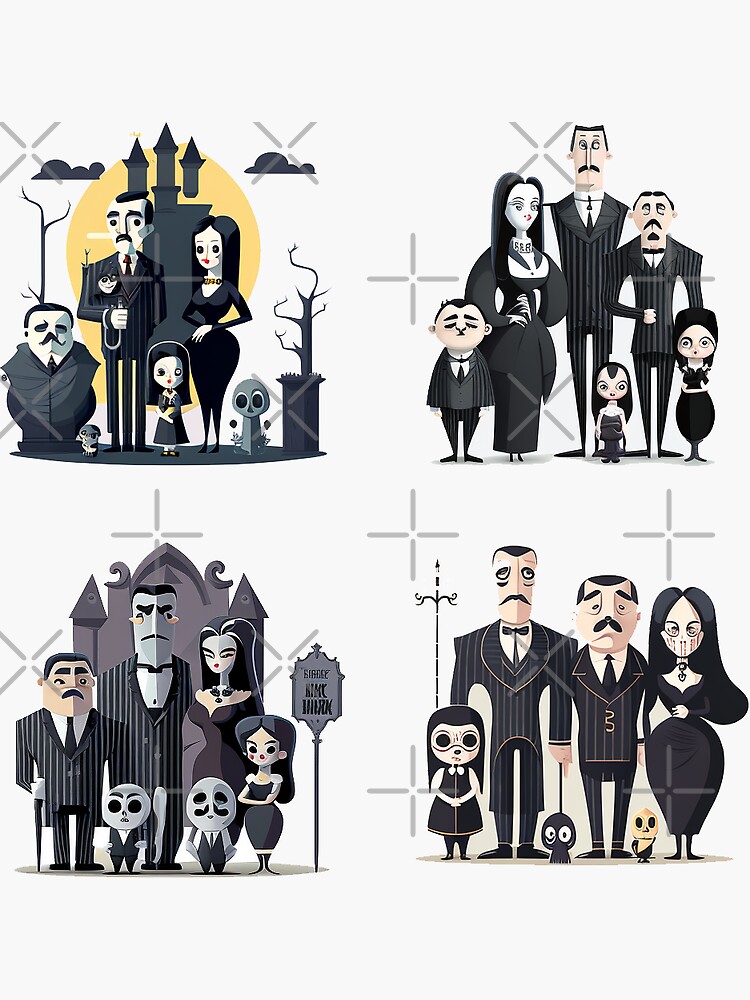 "Adams family sticker" Sticker for Sale by selektronik | Redbubble