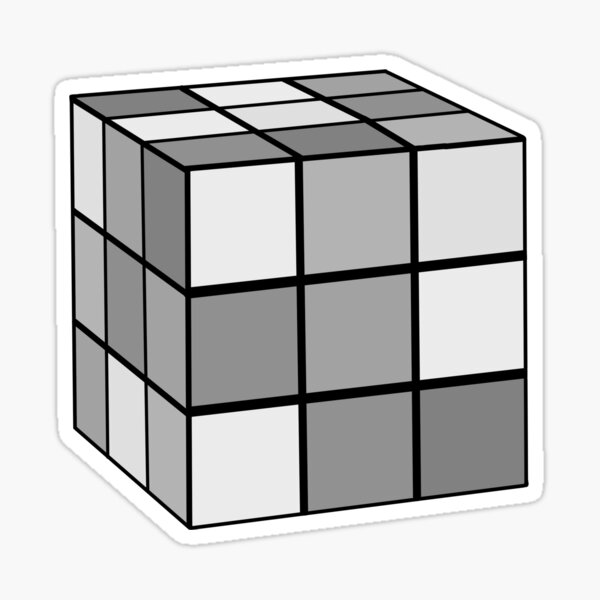 "Wednesday Addams Greyscale Rubik Cube " Sticker for Sale by Cheese-n ...