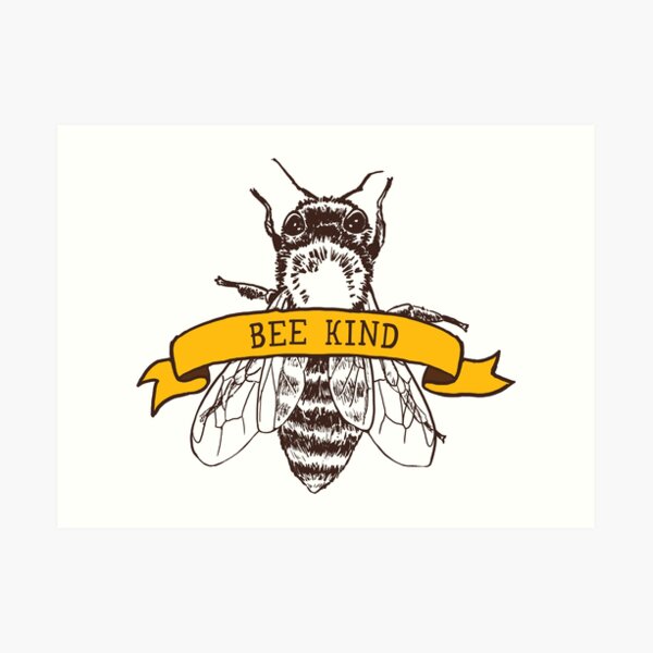 "Bee Kind" Art Print by comfykindness | Redbubble