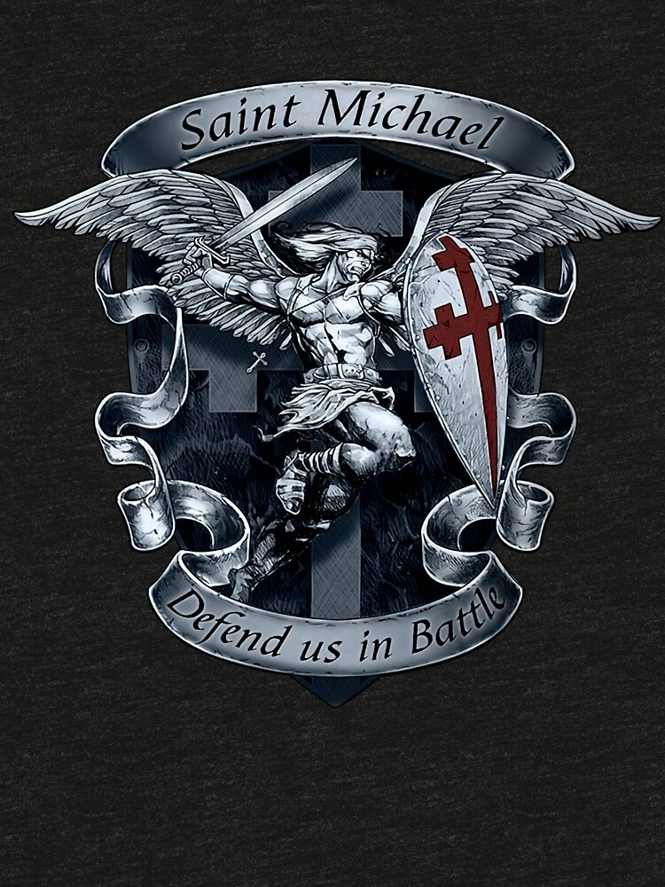"Saint Michael Defend Us In Battle T-Shirt (1)" Tri-blend T-Shirt for ...