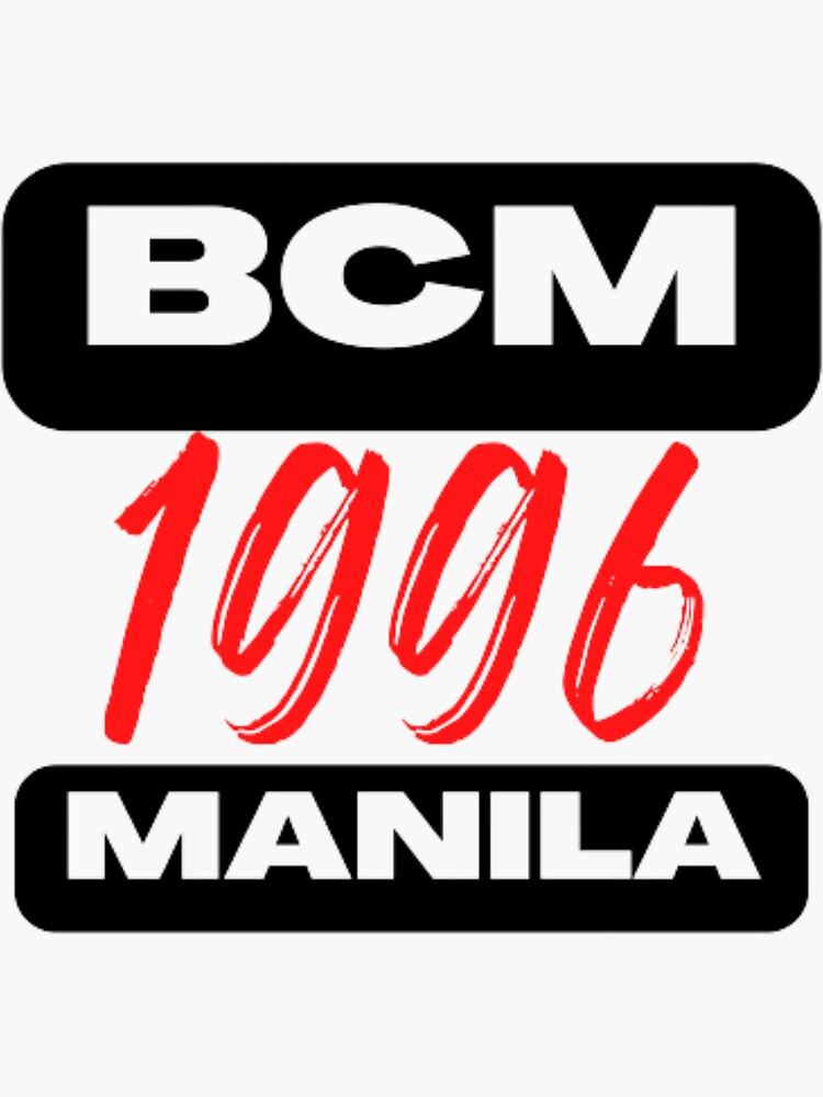 "Bcm 1996 Manila - Black & White" Sticker for Sale by YorkStyle | Redbubble