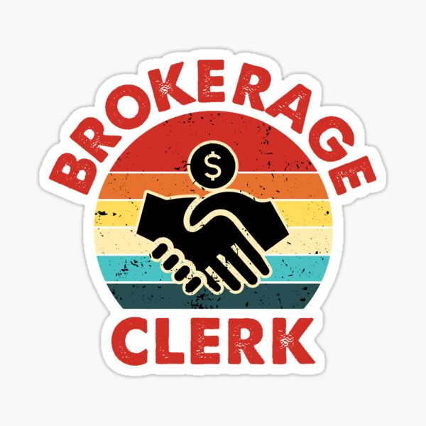 "Retro Brokerage Clerk Vintage " Sticker for Sale by NestaReign | Redbubble