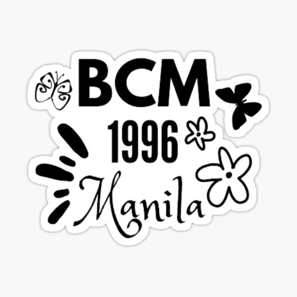 "Bcm 1996 Manila - Black & White" Sticker for Sale by YorkStyle | Redbubble