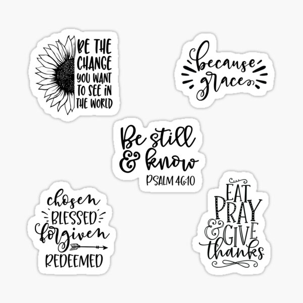 "Modern Minimalist Christian Quote Psalm Pack" Sticker for Sale by ...