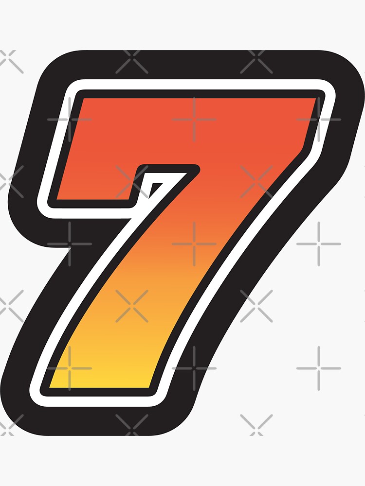 Pegatina for Sale con la obra «Número siete 7 degradado amarillo ...