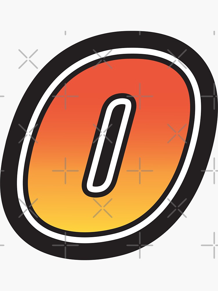 "Number Zero 0 Gradient Yellow Orange 3 Stroke" Sticker for Sale by ...