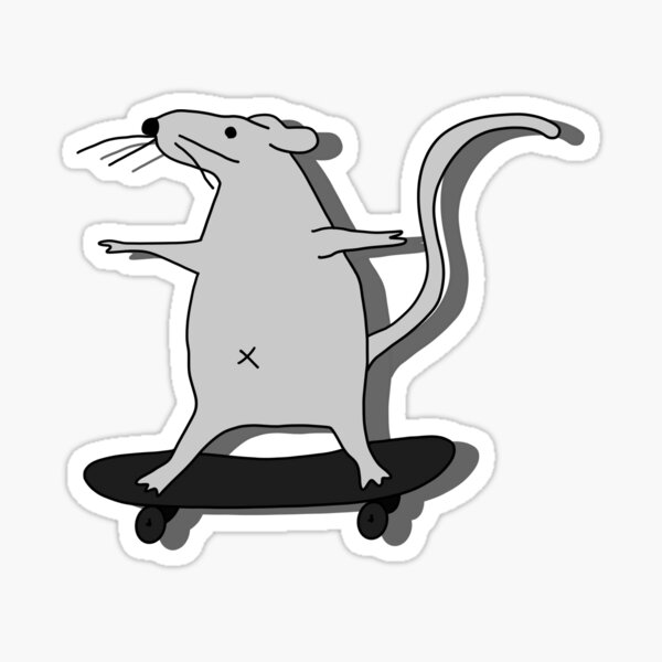 "Skateboarding rat" Sticker for Sale by Onhappy17 | Redbubble