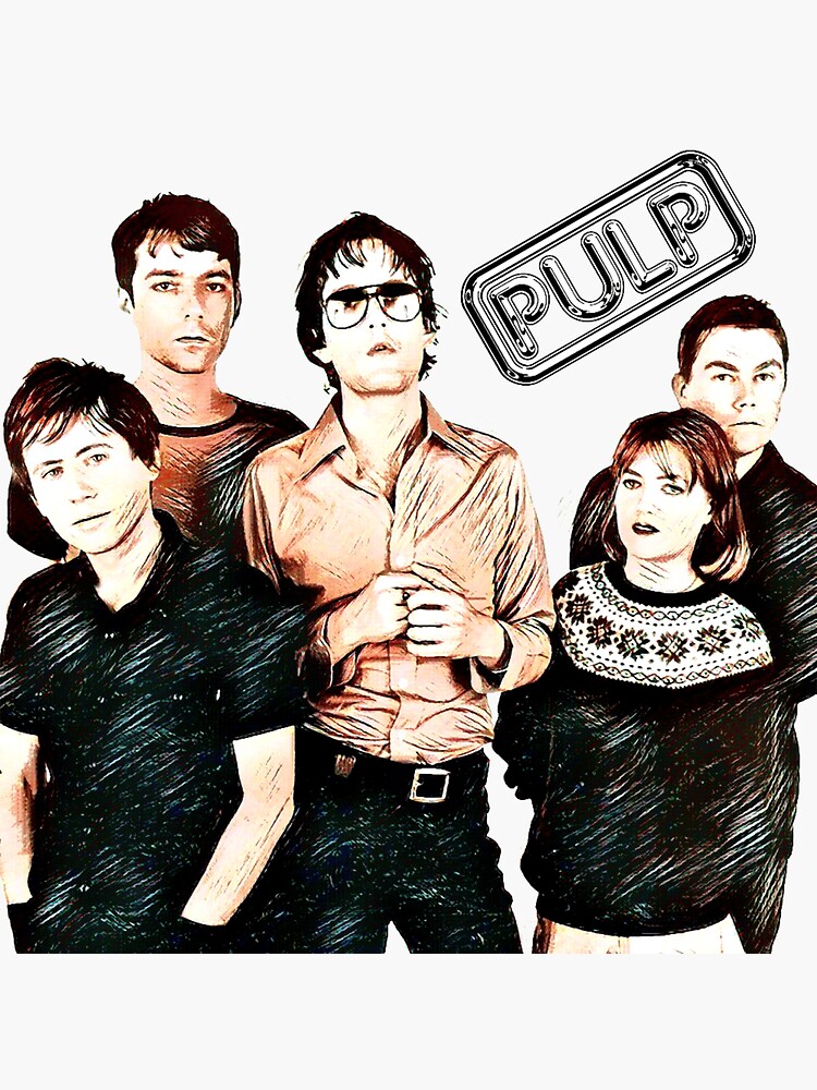 "Pulp Rock band Poster Art English rock member tour merch" Sticker for ...