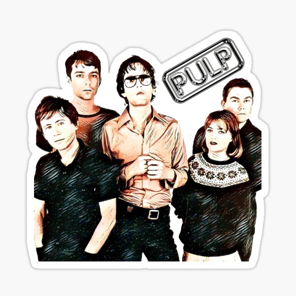 "Pulp Rock band Poster Art English rock member tour merch" Sticker for ...