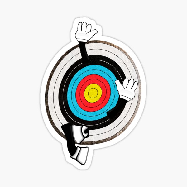 "Cartoon - Happy target character jumping in the air" Sticker for Sale by funkyworm | Redbubble