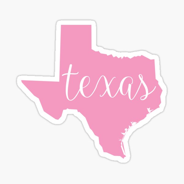 "pink and white texas" Sticker by arl13d | Redbubble