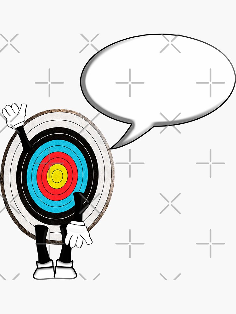 "Cartoon - Target character waving with a speech bubble with copy space ...