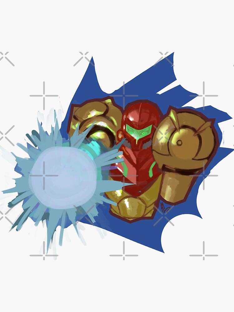 "Samus Aran struggle" Sticker for Sale by MisterMazoku | Redbubble