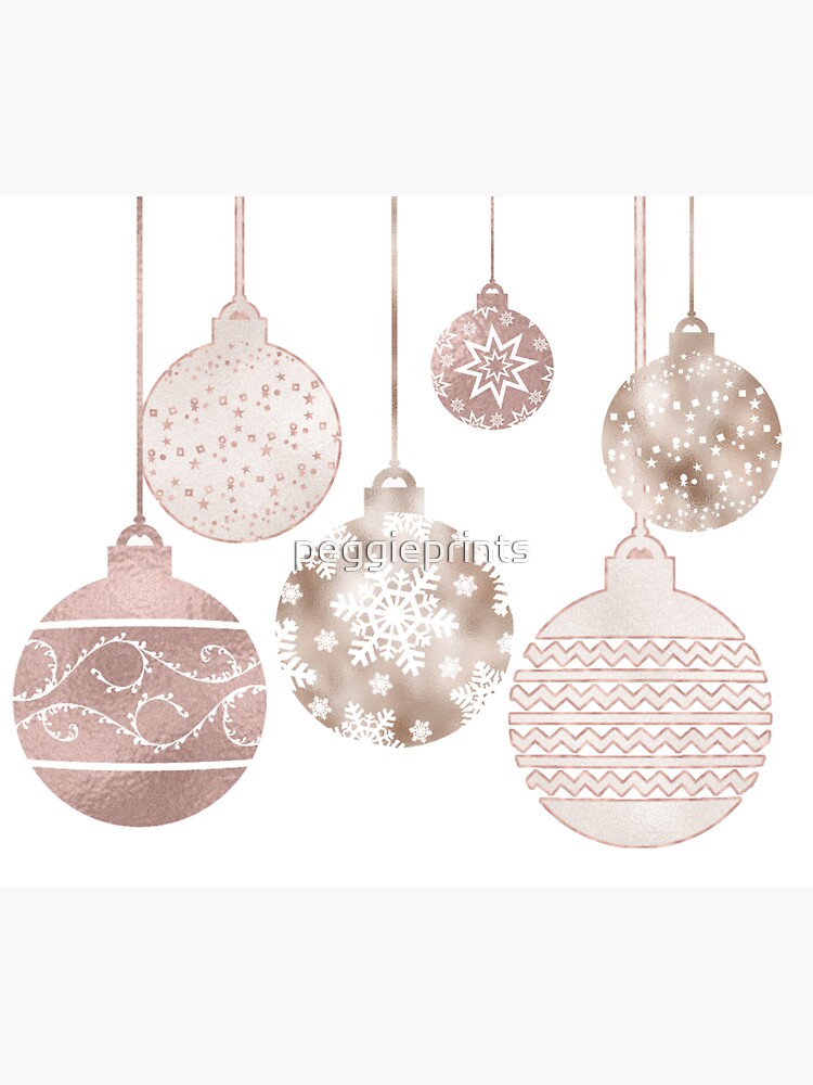 "Rose gold Christmas baubles" Sticker for Sale by peggieprints | Redbubble