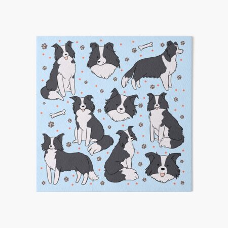 "9 cute border collie dog stickers pack - border collie illustration ...