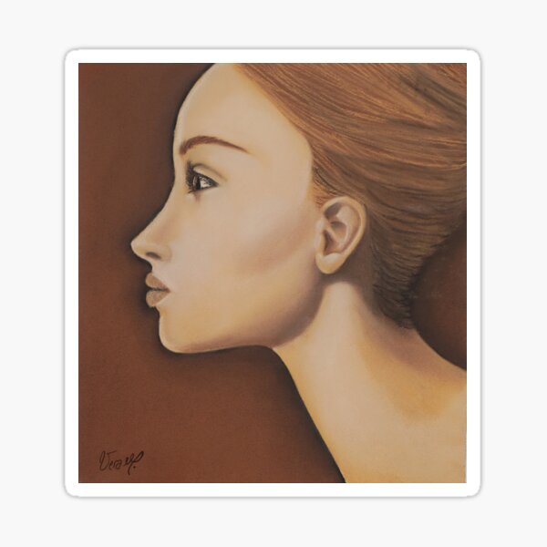 "woman profile" Sticker for Sale by veraartgallery | Redbubble